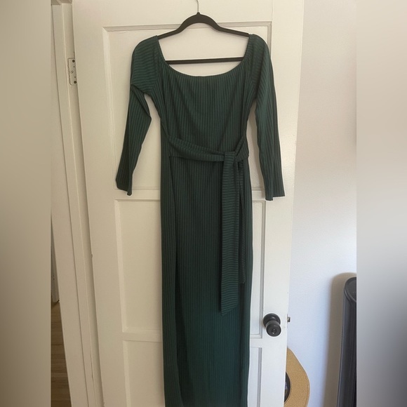 Dresses | Emerald Green Bodycon Ribbed Dress | Poshmark